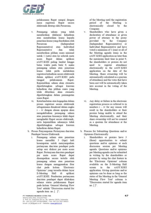 Rapat Umum Pemegang Saham | Jasa Pengiriman, Layanan Logistik, GED, Jasa Pengiriman Luar Negeri ...