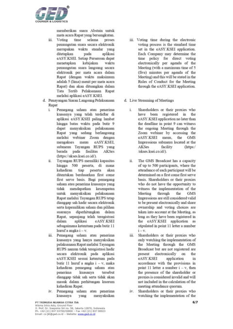 Rapat Umum Pemegang Saham | Jasa Pengiriman, Layanan Logistik, GED, Jasa Pengiriman Luar Negeri ...